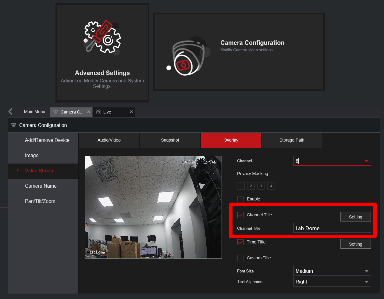 Change Channel Name – ICRealtime