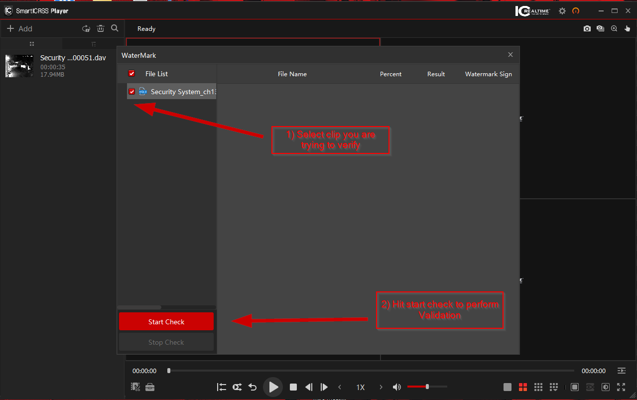 Watermark Verification using Smart Player – ICRealtime
